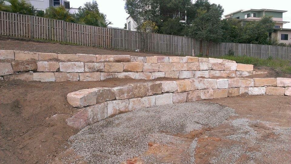 Sandstone Boulder Wall