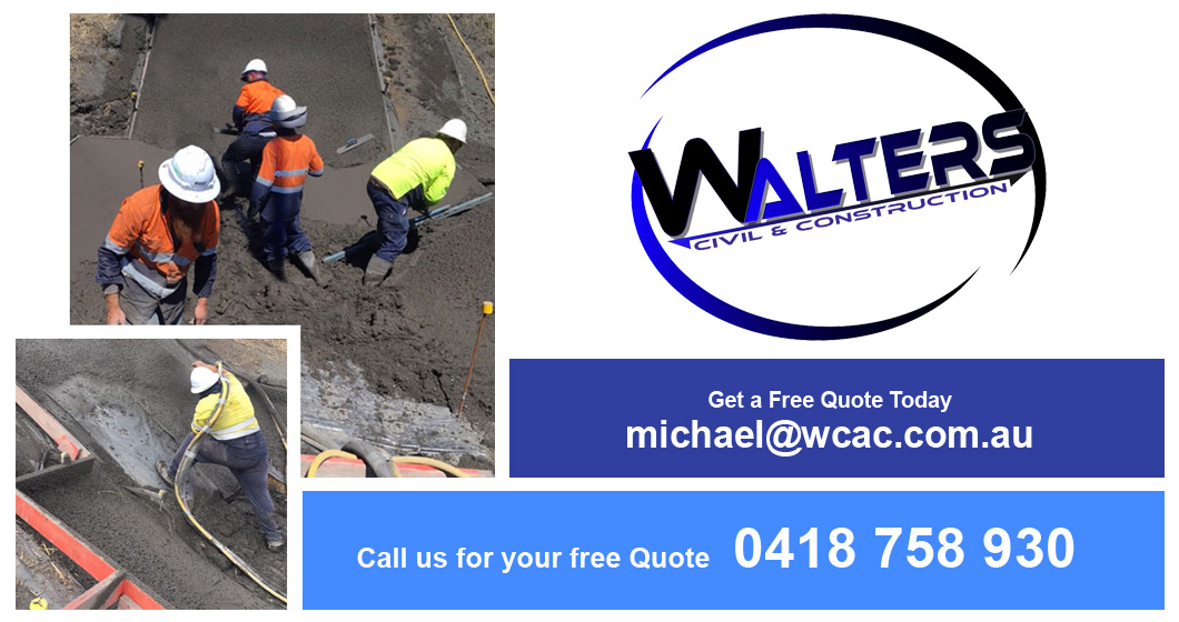 Concrete slabs, pads, stencil and Landscaping